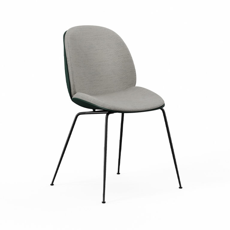 BEETLE SIDE CHAIR, UPHOLSTERED W/ BLACK LEGS (QUICKSHIP) - Pine and South